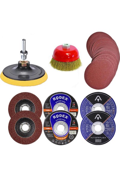 Badem10 25 Parça Avuç İçi Spiral Taşlama Makinesi Cırt Zımpara Flap İnox Metal Kesme Kesici Disk Seti 115 mm Badem10 25 Parça Avuç İçi Spiral Taşlama Makinesi Cırt Zımpara Flap İnox Metal Kesme Kesici Disk Seti 115 mm