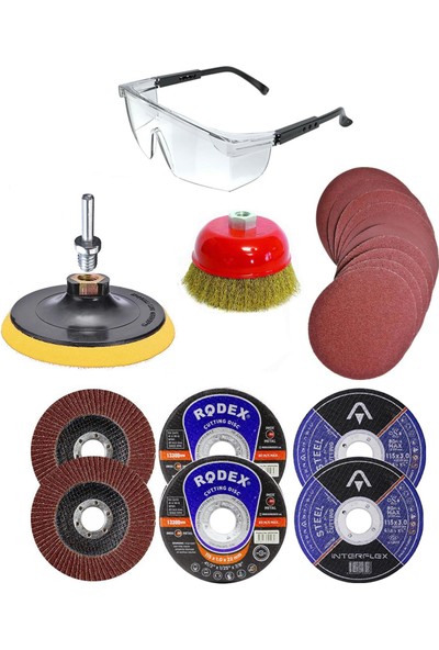 Badem10 22 Parça Avuç İçi Spiral Taşlama Cırt Zımpara Flap İnox Metal Kesme Kesici Disk Seti 115 mm Badem10 22 Parça Avuç İçi Spiral Taşlama Cırt Zımpara Flap İnox Metal Kesme Kesici Disk Seti 115 mm