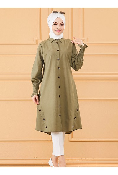 Tofisa Düğme Detaylı Tunik - Haki - Tofisa