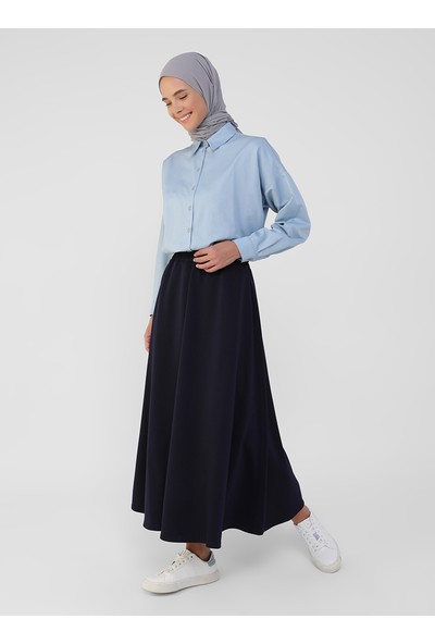 Benin Beli Lastikli Etek - Lacivert - Benin Benin Beli Lastikli Etek - Lacivert - Benin