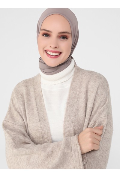 Refka Cep Detaylı Oversize Triko Hırka- Vizon - Refka Casual Refka Cep Detaylı Oversize Triko Hırka- Vizon - Refka Casual