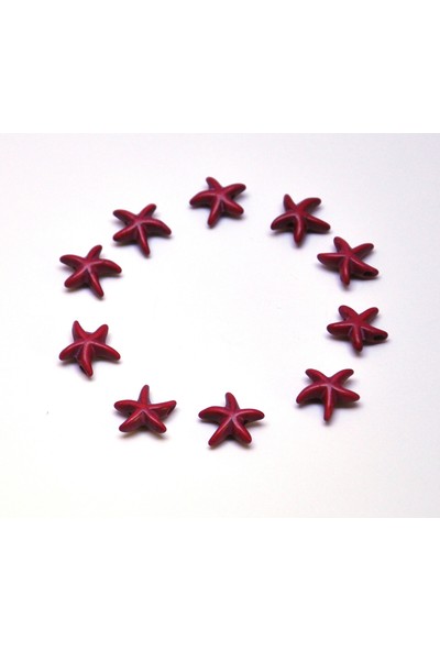 Bihızlı Doğaltaş Deniz Yıldızı 10 Adet Kırmızı Renk