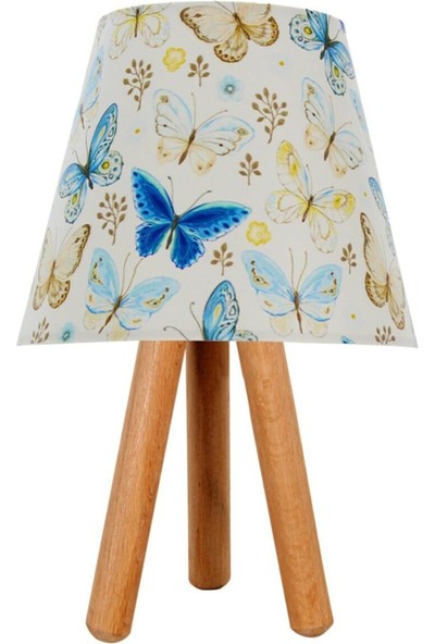 Evlight Çocuk Odası Üç Ayaklı Ahşap Abajur