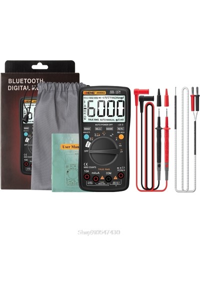 Carino Siyah AN9002 Dijital Gerçek Rms 6000 Sayar Bluetooth Multimetro Ac / Dc Akım Gerilim Test Cihazı Pro (Yurt Dışından) Carino Siyah AN9002 Dijital Gerçek Rms 6000 Sayar Bluetooth Multimetro Ac / Dc Akım Gerilim Test Cihazı Pro (Yurt Dışından)