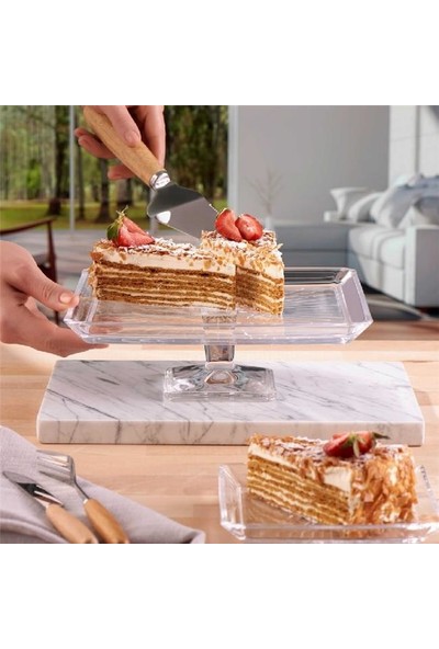 Paşabahçe Madlen Kare Ayaklı Servis Tabağı Paşabahçe Madlen Kare Ayaklı Servis Tabağı