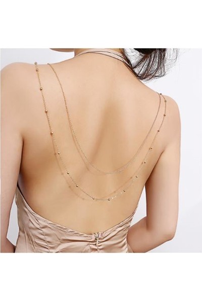 Huban Kararmaz 2’li Mini Top Boncuklu Trend Sırt Kolyesi Vücut Zinciri - Silver Huban Kararmaz 2’li Mini Top Boncuklu Trend Sırt Kolyesi Vücut Zinciri - Silver