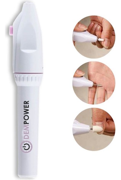 Dem Power 5 Başlıklı Pilli Manikür-Pedikür Seti Beyaz Dem Power Dem Power 5 Başlıklı Pilli Manikür-Pedikür Seti Beyaz Dem Power