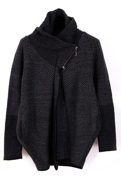 Jupyter Butik Kadın Siyah Asimetrik Yaka ve Fermuar Detaylı Şık Kesim Büyük Beden Hırka Ceket Jupyter Butik Kadın Siyah Asimetrik Yaka ve Fermuar Detaylı Şık Kesim Büyük Beden Hırka Ceket