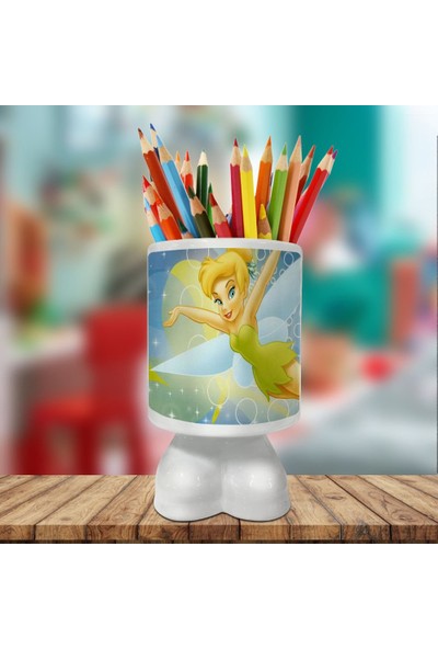 Asilmeydan Tinkerbell Peri Prenses Baskılı Ayaklı Seramik Kalemlik-T3 Asilmeydan Tinkerbell Peri Prenses Baskılı Ayaklı Seramik Kalemlik-T3