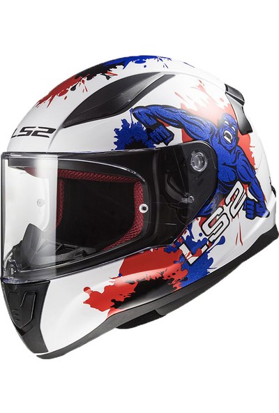 Ls2 Rapıd Mını Monster Beyaz-Mavi Çocuk Kask Ls2 Rapıd Mını Monster Beyaz-Mavi Çocuk Kask