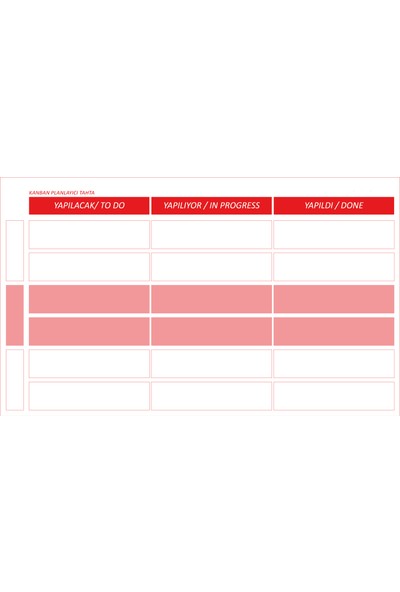 Statik Kağıt Kanban Planlayıcı Tahtası 100 x 52 cm