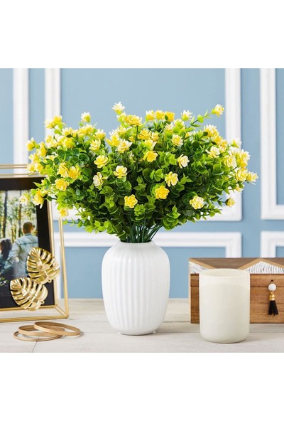 Nettenevime Yapay Çiçek Sarı Mineli Şimşir Dekoratif Yapay Bitki