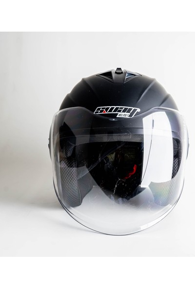 Sway 617 Mat Siyah Açık Motosiklet Kaskı