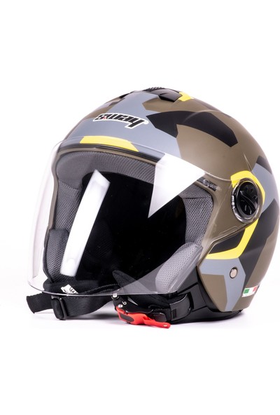 Sway 715 Kamuflaj Açık Motosiklet Kaskı