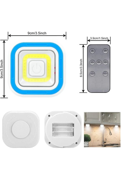3 Adet LED Lambası Uzaktan Kumandalı Pilli Ayarlanabilir Işıldak Gardırop Mutfak Çoçuk Yatak Odası Işığı Ampülü 3 Adet LED Lambası Uzaktan Kumandalı Pilli Ayarlanabilir Işıldak Gardırop Mutfak Çoçuk Yatak Odası Işığı Ampülü