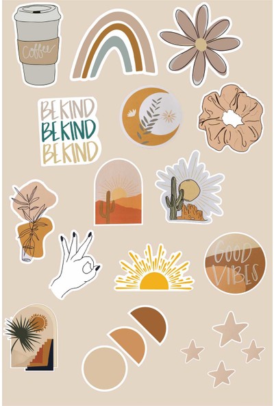 Piksel Grafik Bohem Telefon Tablet Stickerı