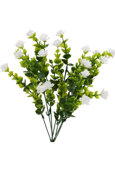 Nettenevime Yapay Çiçek Beyaz Mineli Şimşir Dekoratif Yapay Bitki