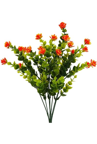 Nettenevime Yapay Çiçek Turuncu Mineli Şimşir Dekoratif Yapay Bitki