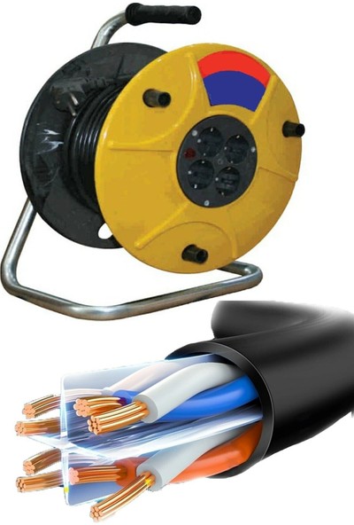 Chermik Makaralı Uzatma Kablo 25 Metre - Siyah 1410