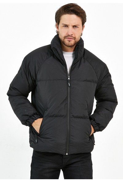 Mero Life Erkek Siyah Oversize Slim Fit Dik Yaka Şişme Mont Mero Life Erkek Siyah Oversize Slim Fit Dik Yaka Şişme Mont