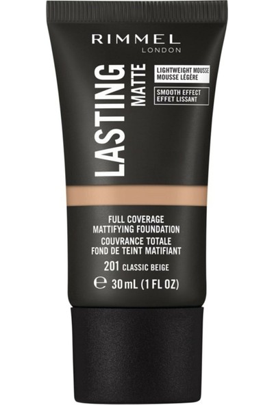 Rimmel London Lasting Matte Foundation 201 Classic Bej 30 ml Rimmel London Lasting Matte Foundation 201 Classic Bej 30 ml