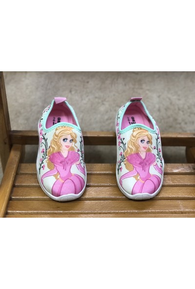 Gezer Kız Çocuk Streç Giyilebilen Prenses Desenli Ev Okul ve Dışarı Ayakkabısı