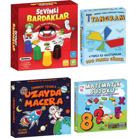 Oyun ve Sanat Ilkokul Ortaokul Akıl Zeka Oyunları Seti 2 - Bardak Oyunu ...