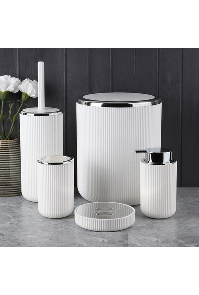 Perotti Lisbone Beyaz 5 Prç.akrilik Banyo Seti Takımı 13166B