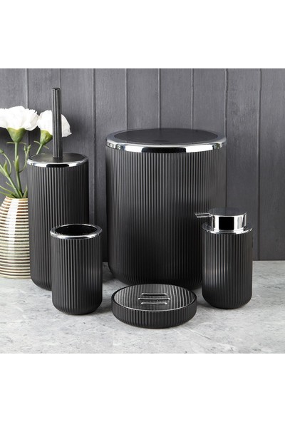 Perotti Lisbone Siyah 5 Prç.akrilik Banyo Seti Takımı 13166SYH