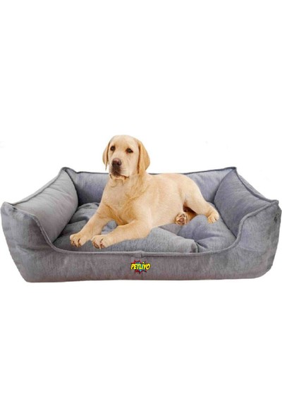 Petliyo Büyük Boy Köpek Yatağı 12 x 65 x 85 Cm-Açık Gri