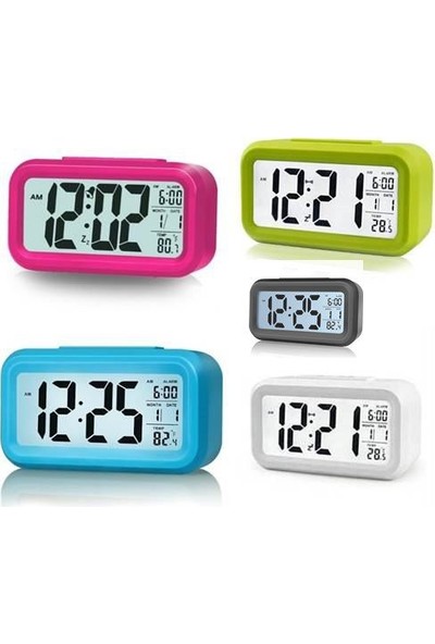 İtc Store Dijital Dekoratif Masa Saati Alarmlı Karanlık Sensörlü Fotoselli
