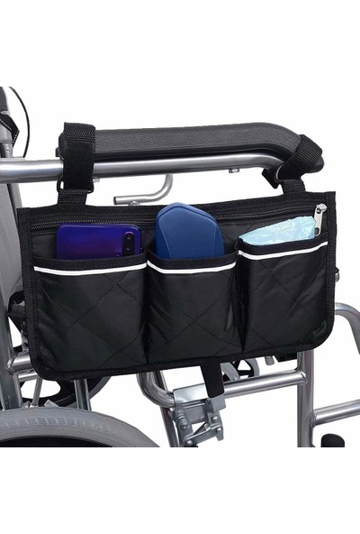 My Med Tekerlekli Sandalye Düzenleyici Dört Gözlü Fermuarlı Kolçak Çantası