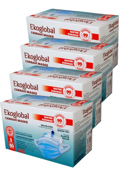 Ekoglobal Cerrahi Maske 4X50'Lİ Kutu Ekoglobal Cerrahi Maske 4X50'Lİ Kutu