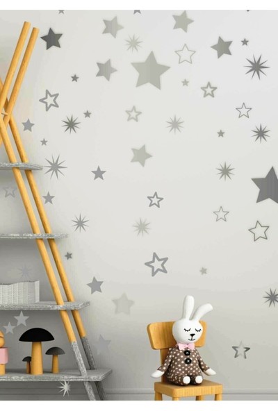 Dekolive Süslü Yıldızlar Çocuk Odası Duvar Kapı 3-4-5 cm (110 Adet)Sticker