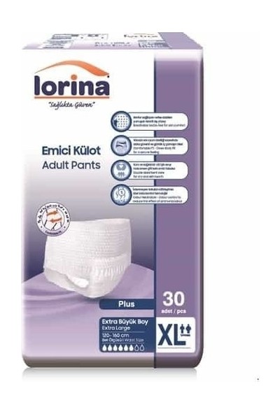Lorina Emici Külot Hasta Bezi Xlarge 30 Adet Lorina Emici Külot Hasta Bezi Xlarge 30 Adet