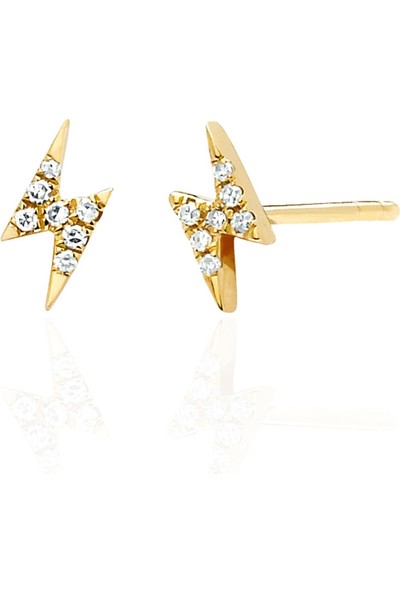 Sare Pırlanta Pırlanta Altın Zigzag Fantezi Küpe