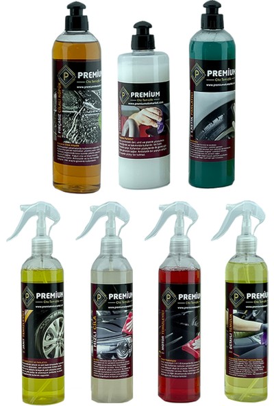 Premium Oto Market 7'li Bakım ve Temizlik Seti 400 ml Premium Oto Market 7'li Bakım ve Temizlik Seti 400 ml