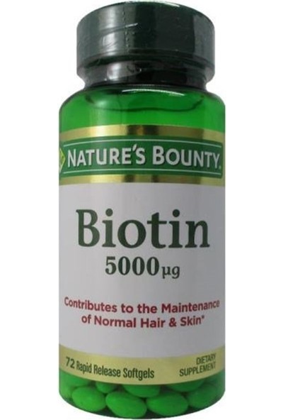 Nature's Bounty Biotin 5000 Mcg 72 Kapsül Nature's Bounty Biotin 5000 Mcg 72 Kapsül