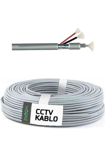Pxoon 2+1 0,22MM Güvenlik Kamera Cctv Kablosu 100MT Pxoon 2+1 0,22MM Güvenlik Kamera Cctv Kablosu 100MT