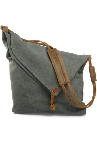 Deweiqi Kadın Çapraz Yumuşak Kanvas Çanta Gri (Yurt Dışından)