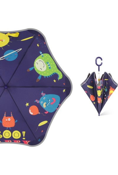 Zsykd Çizgi Film Çocuk Yağmur ve Güneş Çift Kullanımlı Şemsiye (Yabancı Sevimli Donanma) (Yurt Dışından)