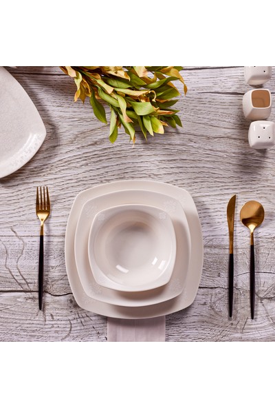 Karaca Deren 57 Parça 12 Kişilik Porselen Yemek Takımı