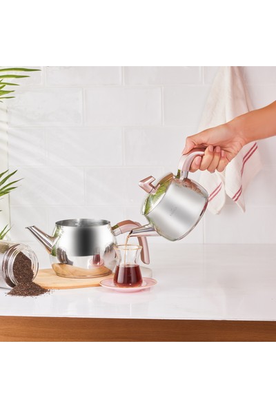 Karaca Belinay Ortaboy Rose Çaydanlık Takımı