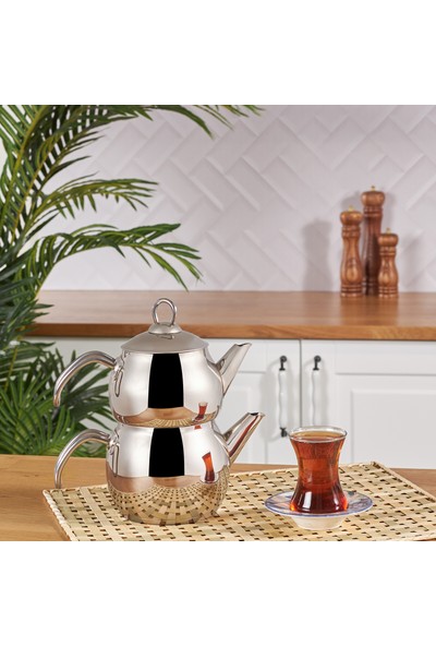 Karaca Adelya Mini Boy Metal Çaydanlık Takımı