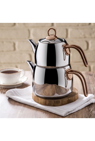 Emsan Teatanyum Midi İndüksiyon Tabanlı Çaydanlık Takımı Emsan Teatanyum Midi İndüksiyon Tabanlı Çaydanlık Takımı