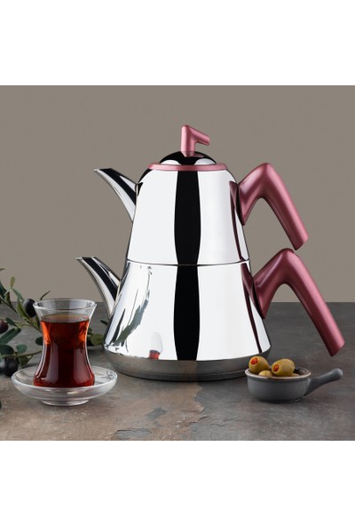 Emsan Harika Midi İndüksiyon Tabanlı Çaydanlık Takımı Rose
