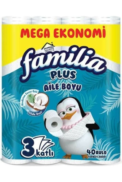 Familia Plus 3 Katlı Tuvalet Kağıdı Hindistas Cevizi Özlü 40'lı Familia Plus 3 Katlı Tuvalet Kağıdı Hindistas Cevizi Özlü 40'lı