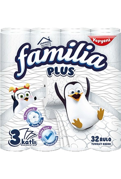 Familia Plus 3 Katlı Tuvalet Kağıdı 32'li Familia Plus 3 Katlı Tuvalet Kağıdı 32'li