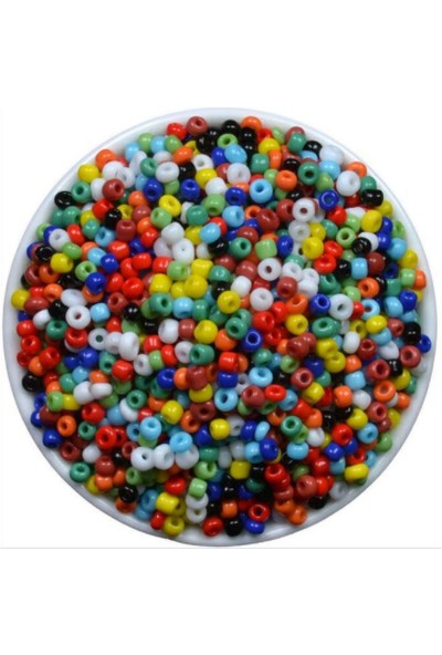Kezban Tekstil 100 gr 2 mm 8/0 Karışık Renk Cam Kum Boncuk