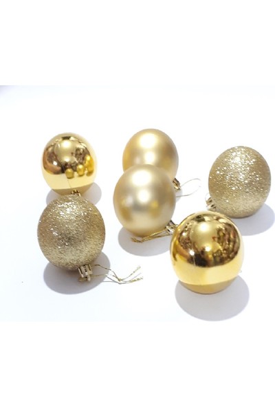 Funworld Yılbaşı Yeni Yıl Süsü Çam Ağacı Süs Top 6 cm 6'lı Altın Funworld Yılbaşı Yeni Yıl Süsü Çam Ağacı Süs Top 6 cm 6'lı Altın